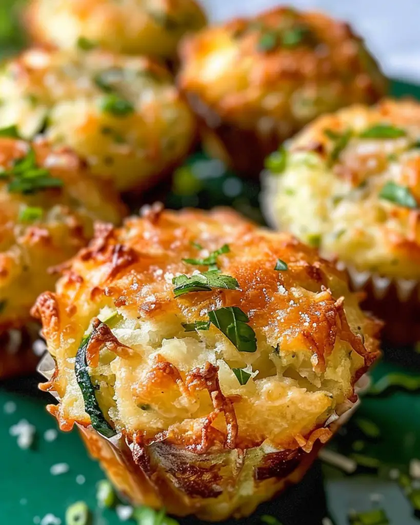 Crispy Parmesan Zucchini Potato Muffins | Easy Savory Recipe