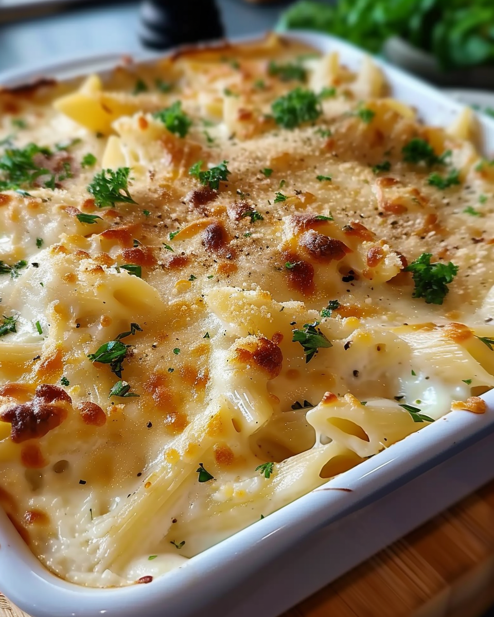 Delicious Chicken Alfredo Pasta Bake Recipe
