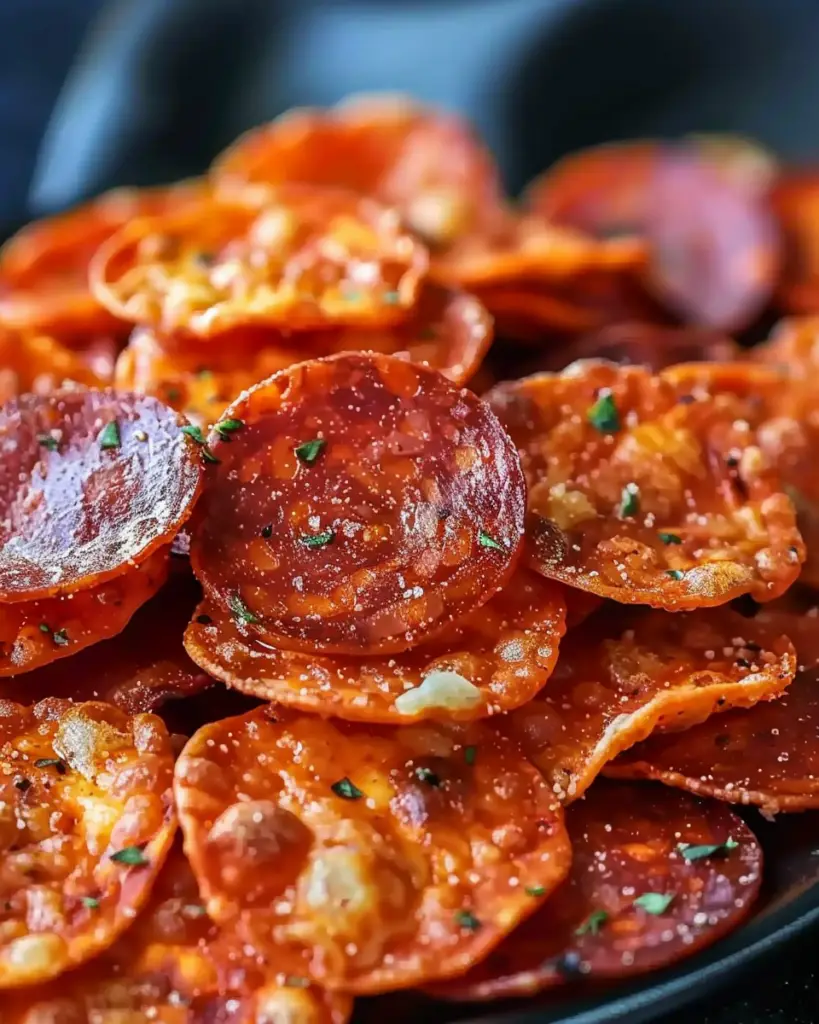 "Pepperoni Cheese Crisps Recipe – Easy & Crispy Keto Snack"