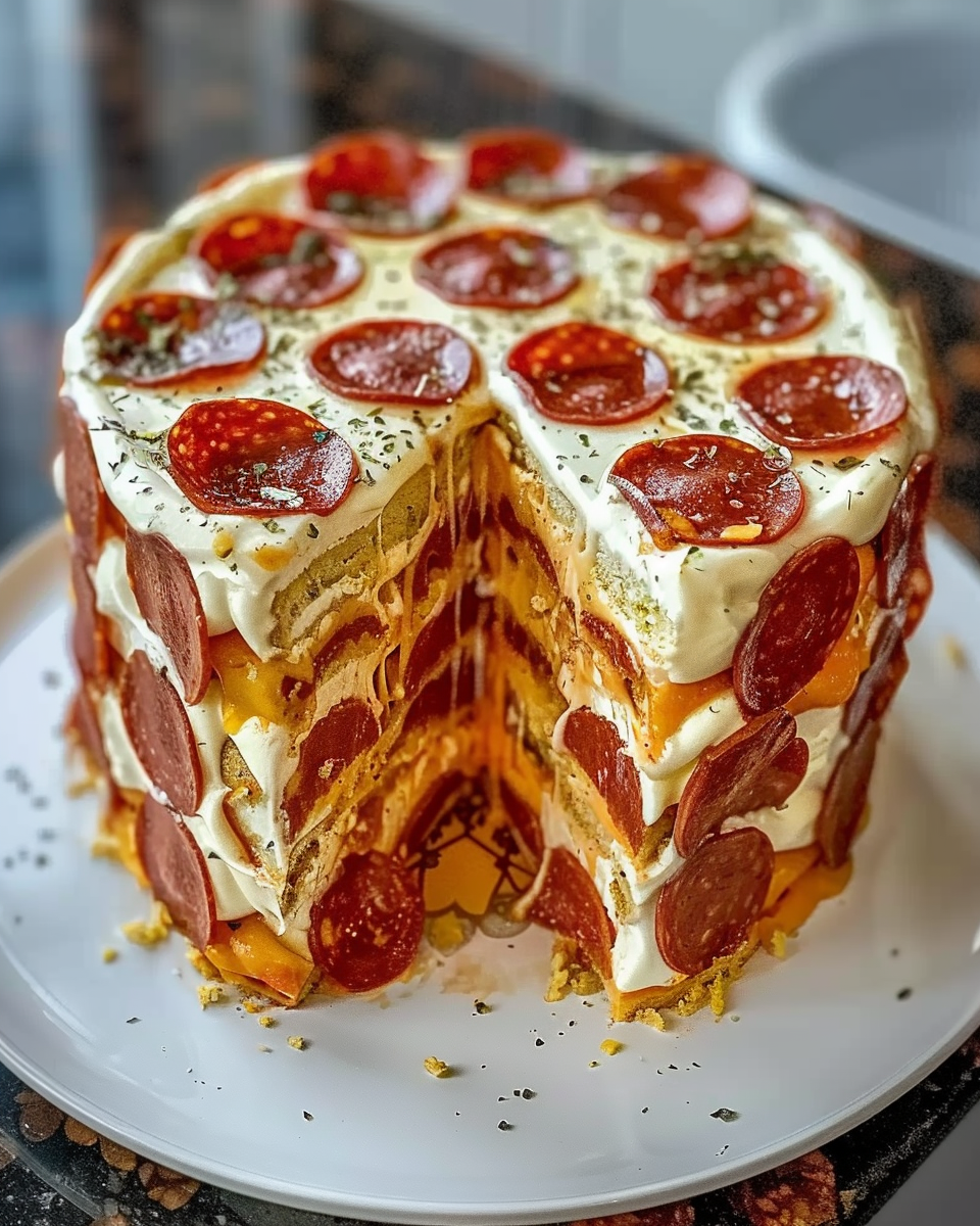 "Pepperoni Pizza Layer Cake Recipe: Delicious & Fun Twist