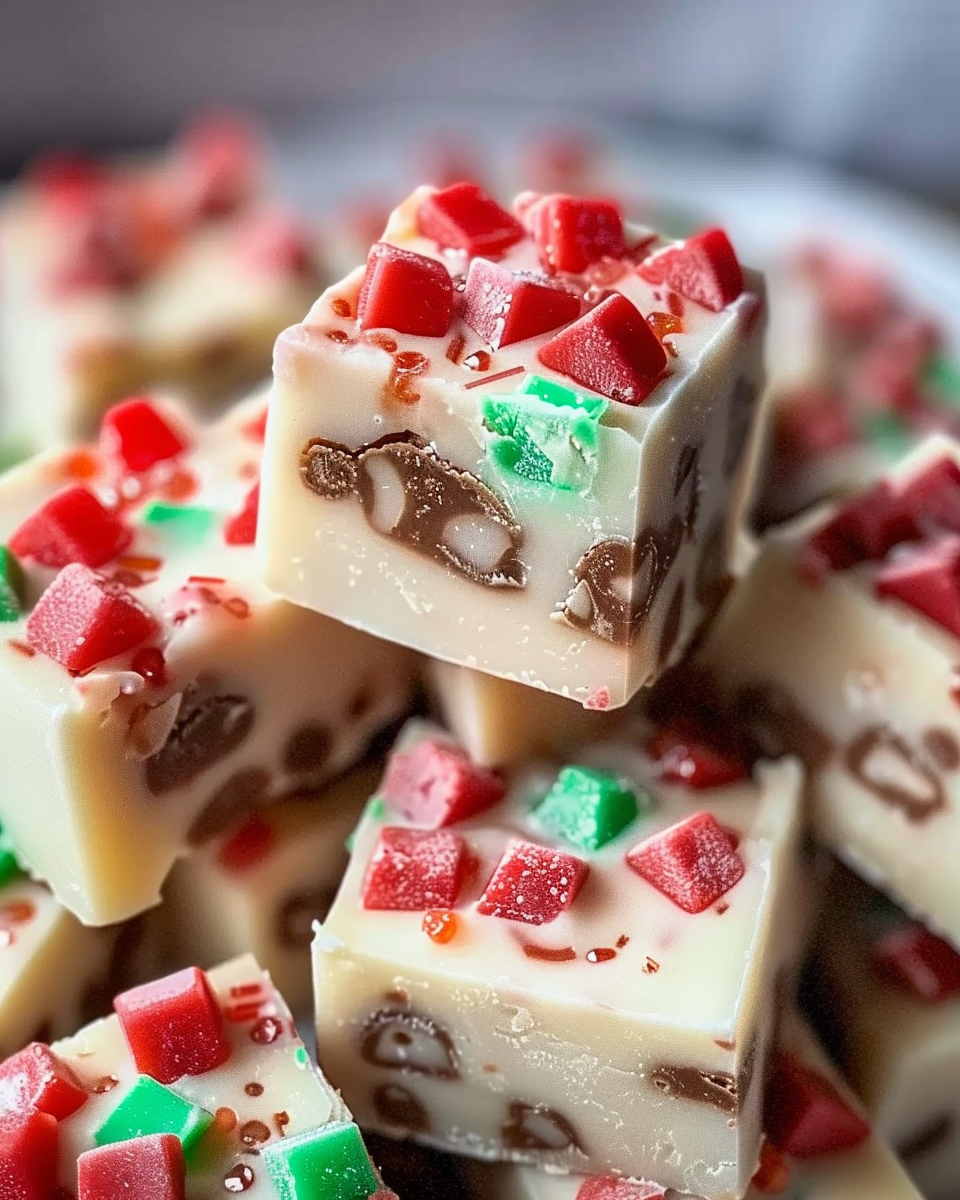 "Easy and Colorful Gumdrop Fudge Recipe for Festive Occasions"