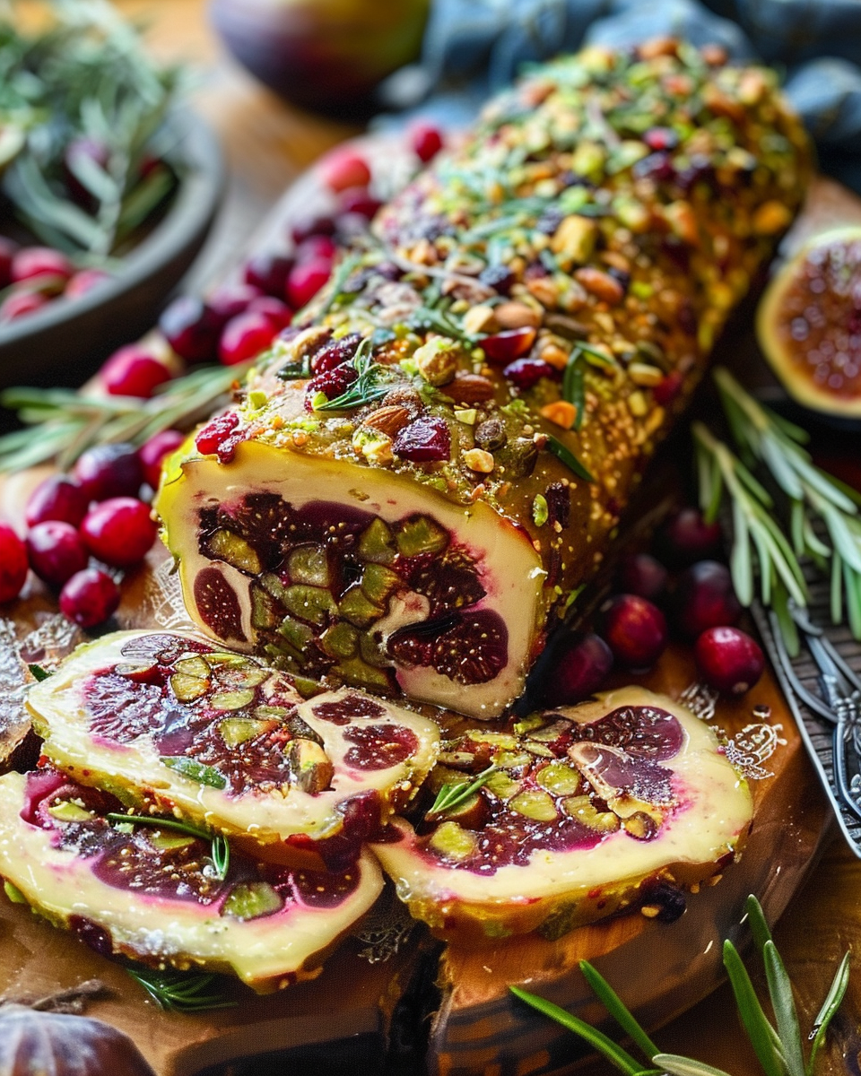"Delicious Cranberry Pistachio Fig Cheese Log Recipe