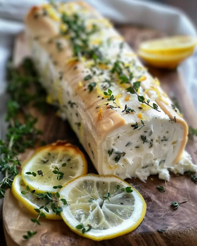 "Lemon Thyme Cheese Log: Easy Recipe for a Fresh, Creamy