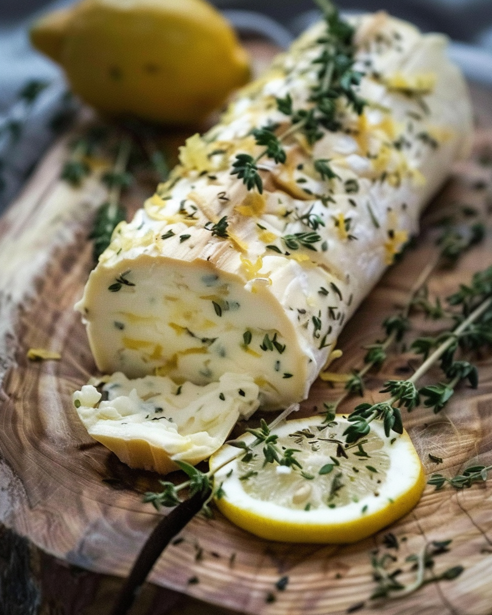 "Lemon Thyme Cheese Log: Easy Recipe for a Fresh, Creamy