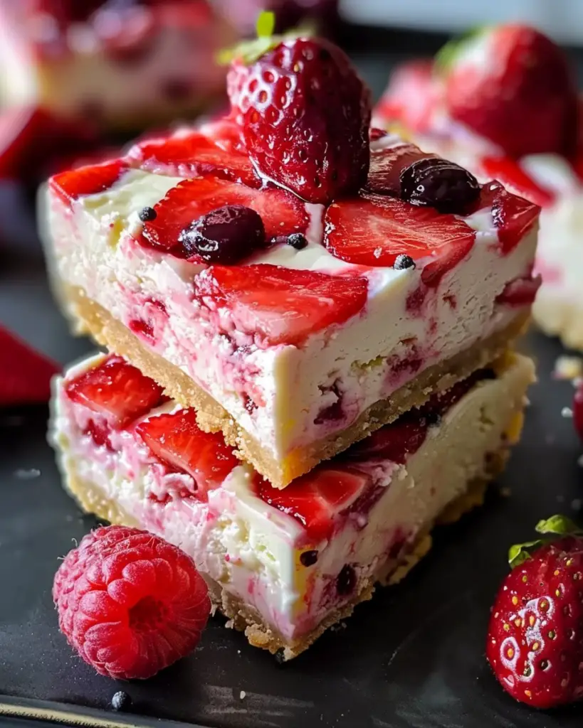 Easy Strawberry Cheesecake Snack Bars - Quick & Delicious