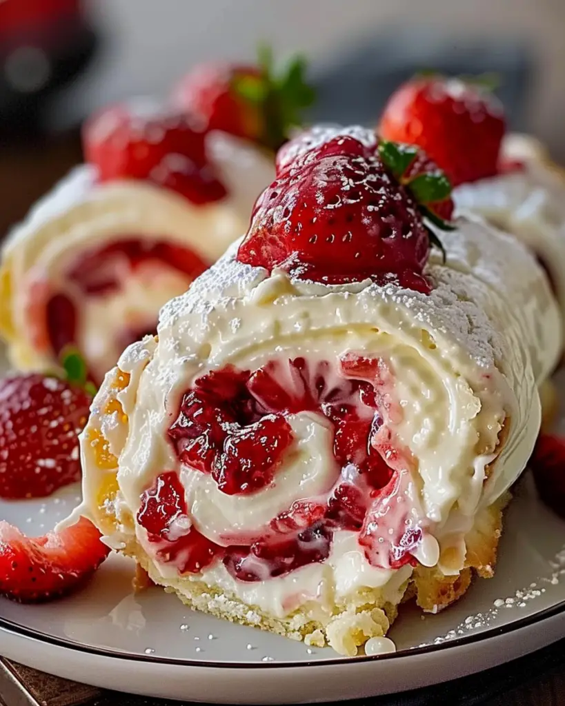 Strawberry Cheesecake Rolls Recipe – Sweet, Creamy & Delicious