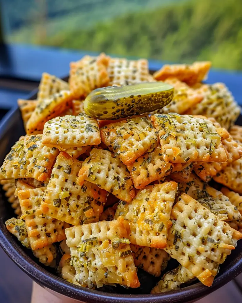 Dill Pickle Chex Mix Recipe – A Crunchy & Tangy Snack Delight
