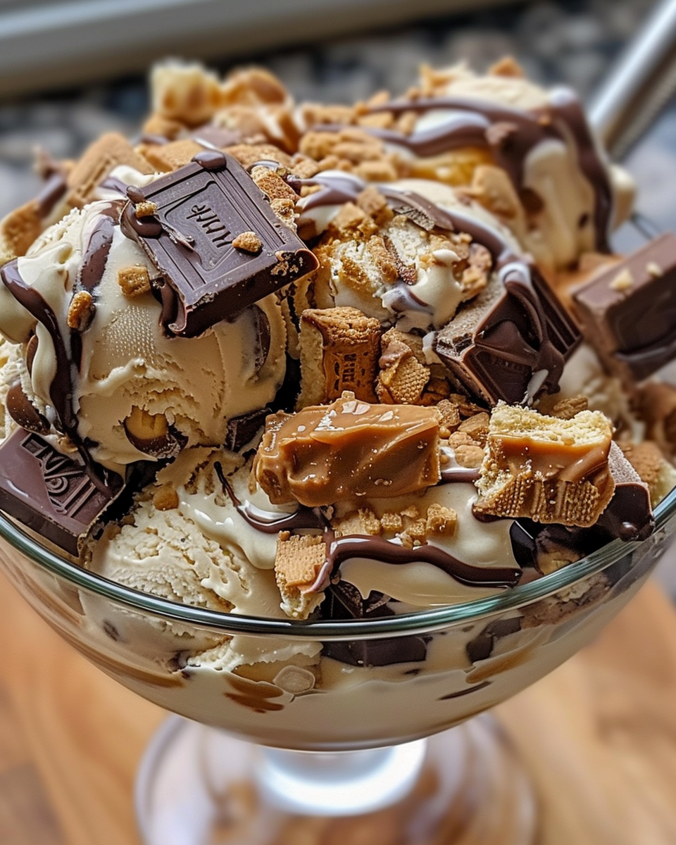 Snickers & Reese’s Cookie Dough Ice Cream - Creamy & Delicious