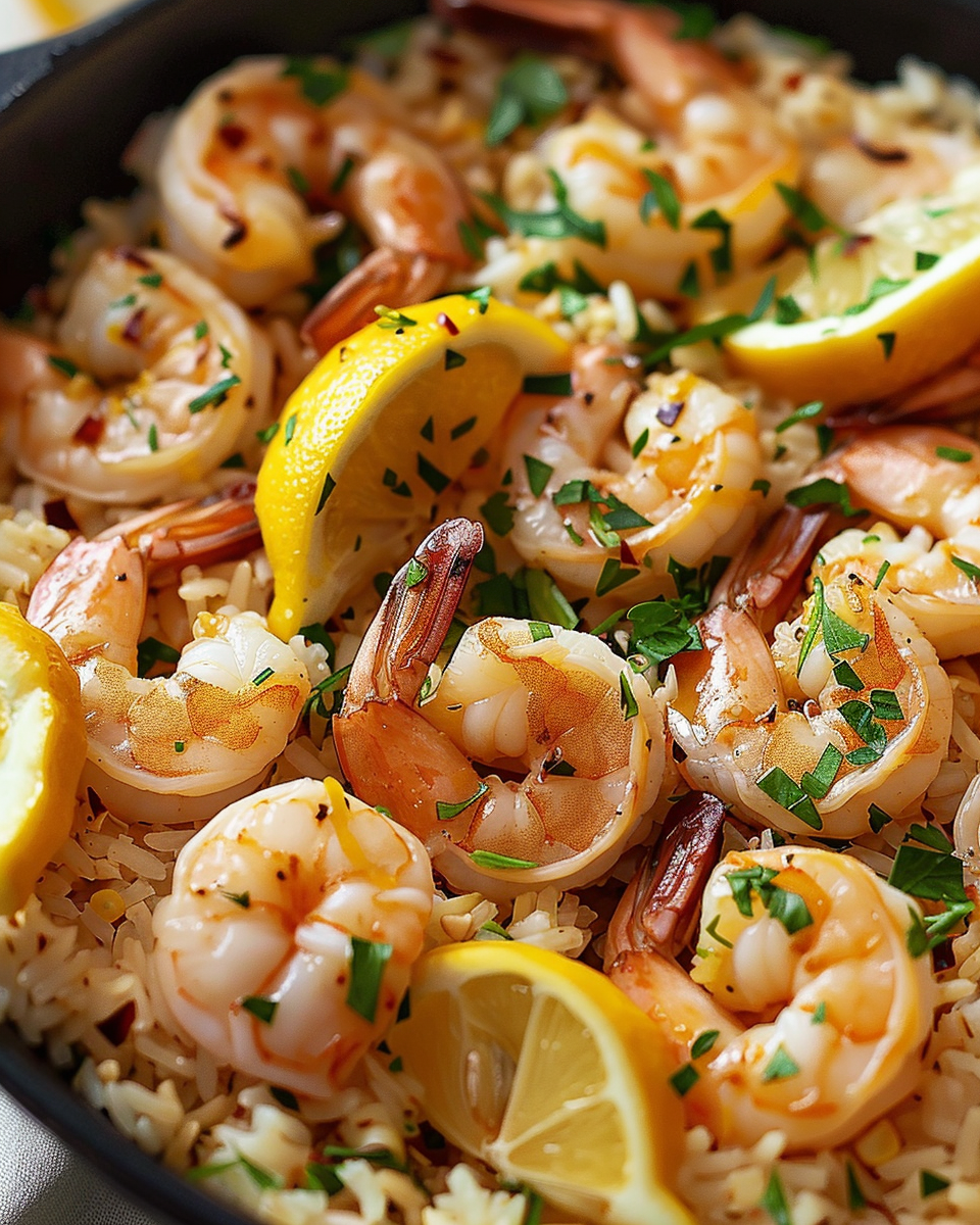 One Pot Lemon Garlic Shrimp and Rice - Quick & Flavorful Dinner