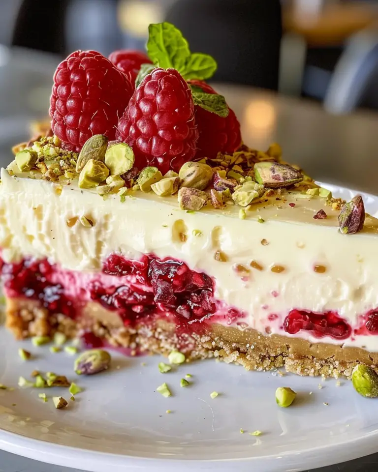 "Raspberry Pistachio Cheesecake: A Perfect Dessert