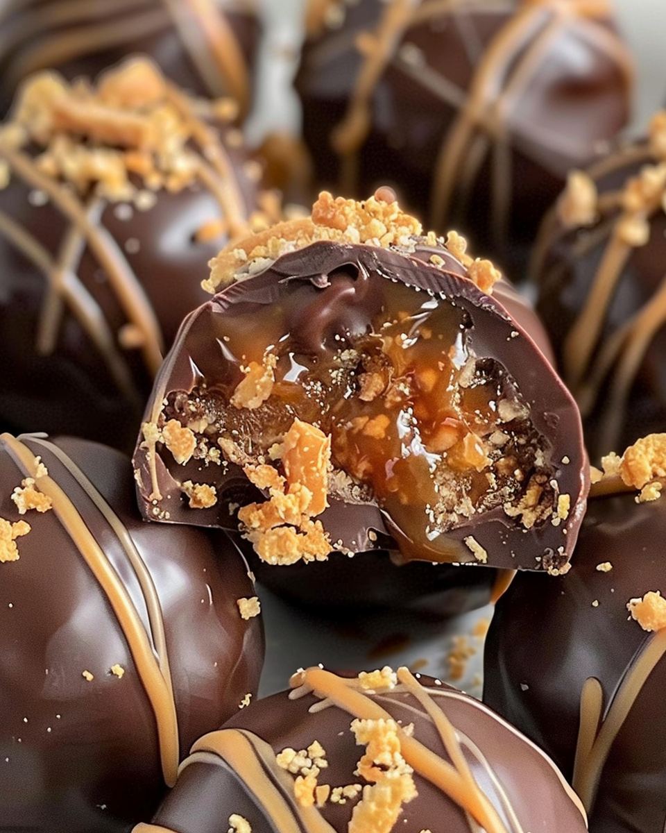 Easy No Bake Caramel Crunch Butterfinger Truffles Recipe
