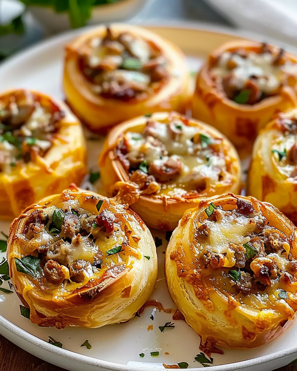 Cheese & Sausage Pinwheels Recipe: Easy, Crispy & Flavorful