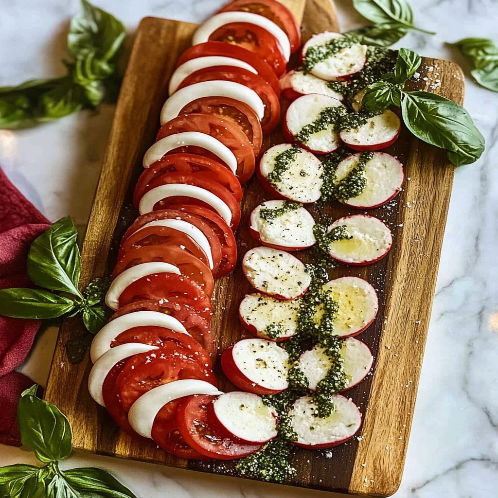 Candy Cane Caprese Board