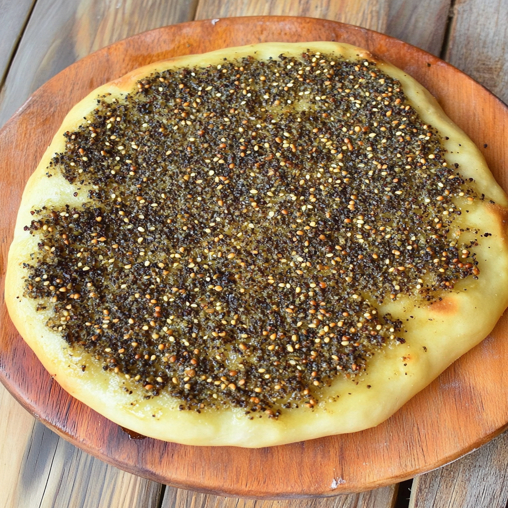 Baladi Bread with Labneh and Zaatar