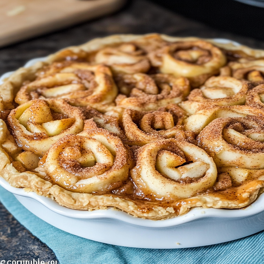 Cinnamon Roll Apple Pie