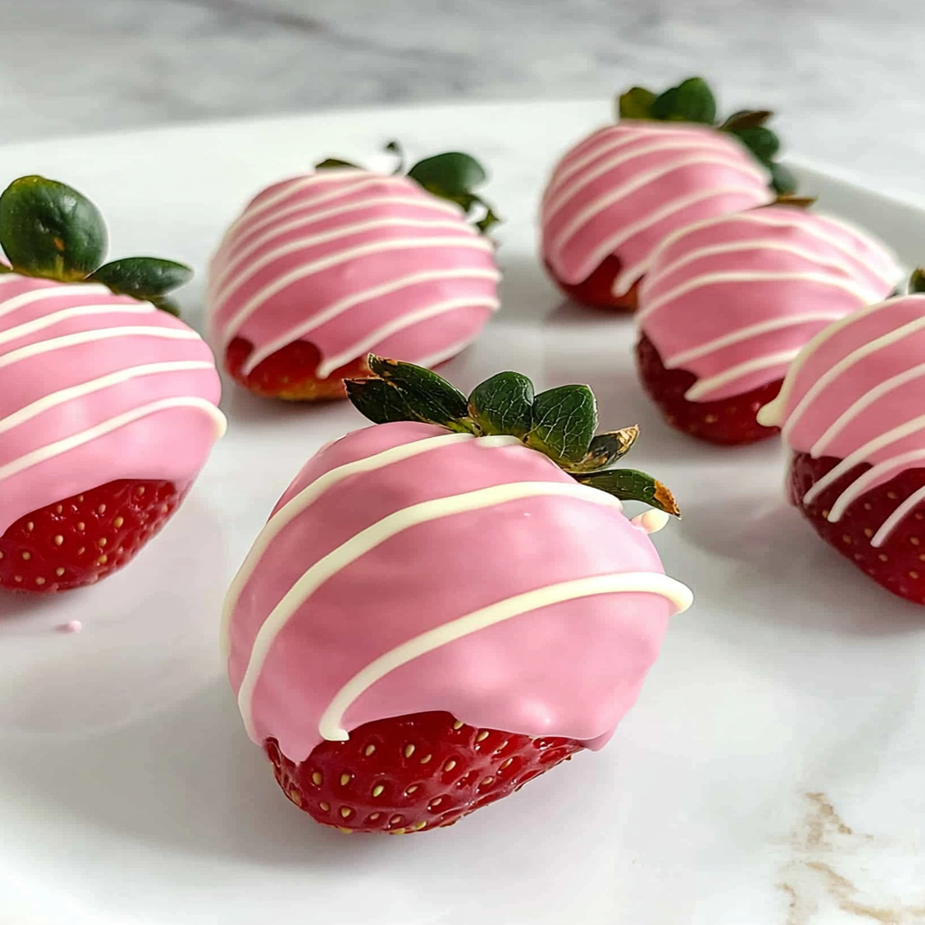 Pink Chocolate Covered Strawberries