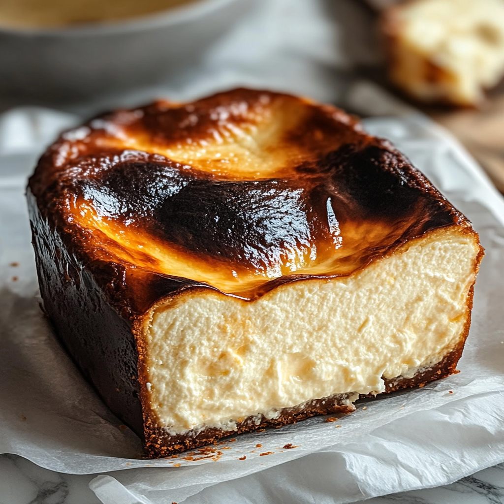 Burnt Basque Cheesecake in a Loaf Pan