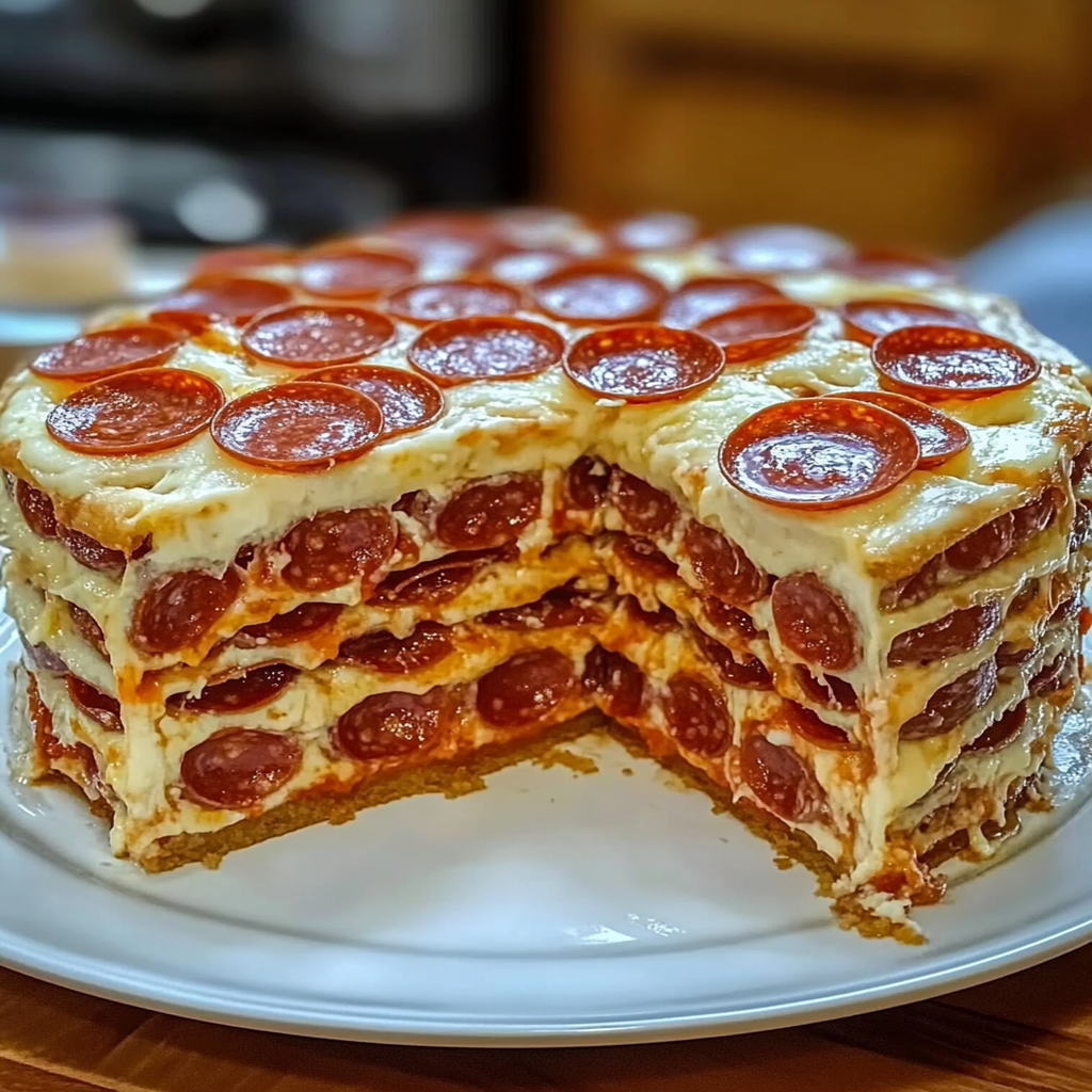 Pepperoni Pizza Layer Cake