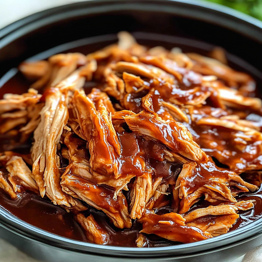 Super Simple Slow Cooker Shredded BBQ Chicken