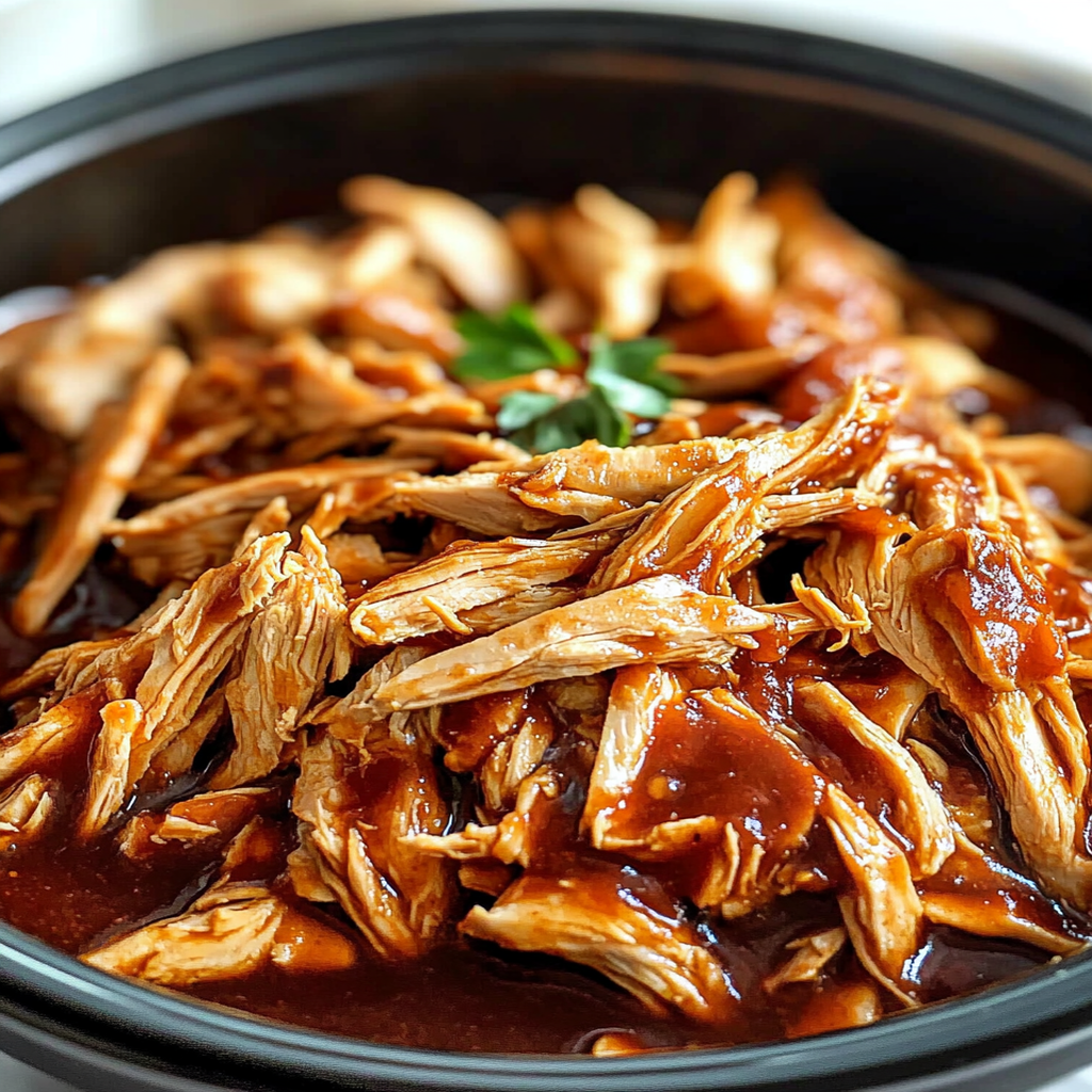 Super Simple Slow Cooker Shredded BBQ Chicken