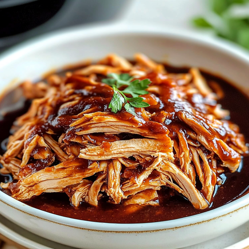 Super Simple Slow Cooker Shredded BBQ Chicken